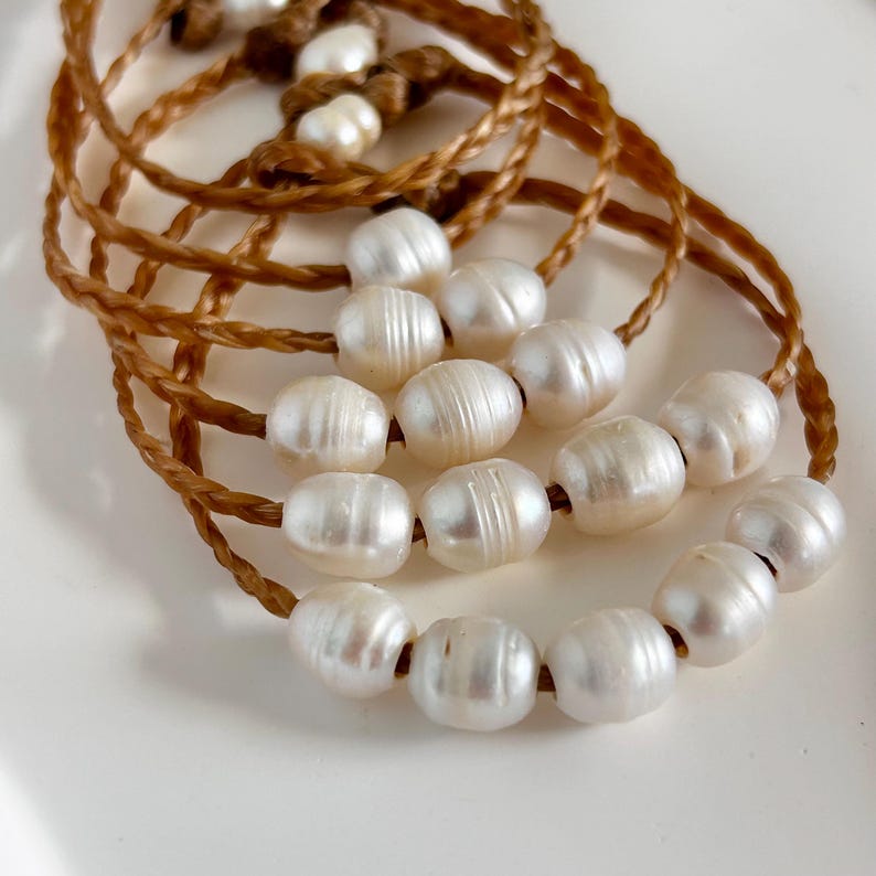 Customizable Fresh Water Pearl Braided Bracelet. - Etsy