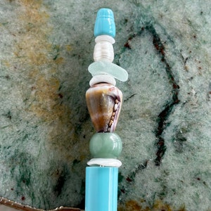 Hawaiian Shells and Sea Glass Fidget Pen Spinning Puka Shells Stress ...