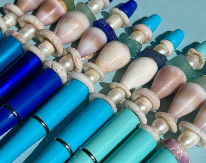 Hawaiian Shells and Sea Glass Fidget Pen Spinning Puka Shells Stress ...