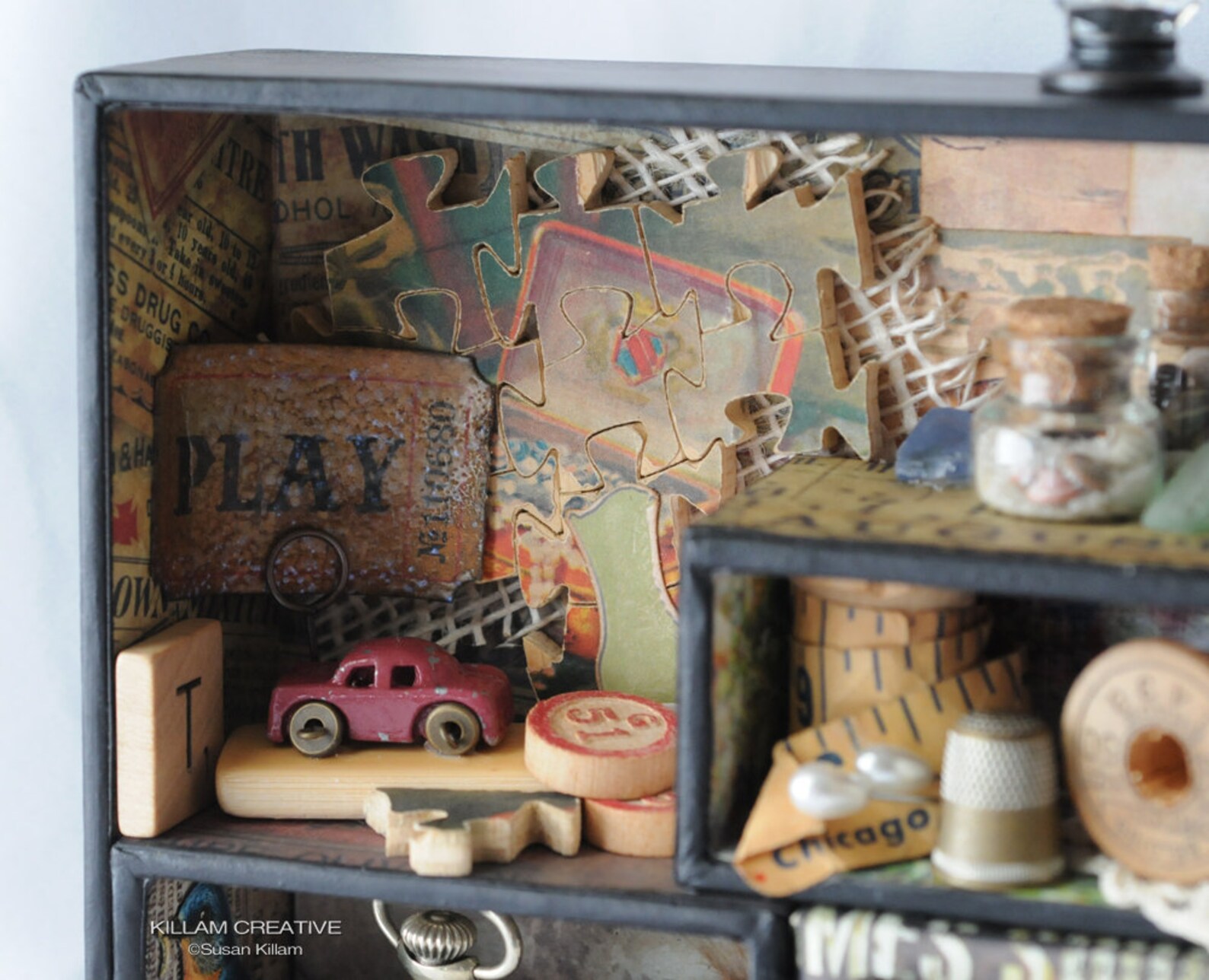 Once Upon A Family Assemblage Box Found Object Assemblage | Etsy