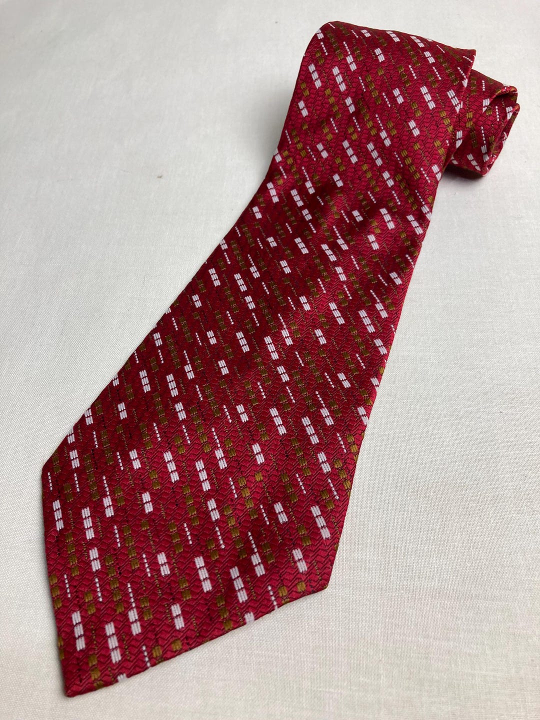 Vintage 70s Kipper Tie: Geometric Jacquard Woven Polyester Necktie - Etsy
