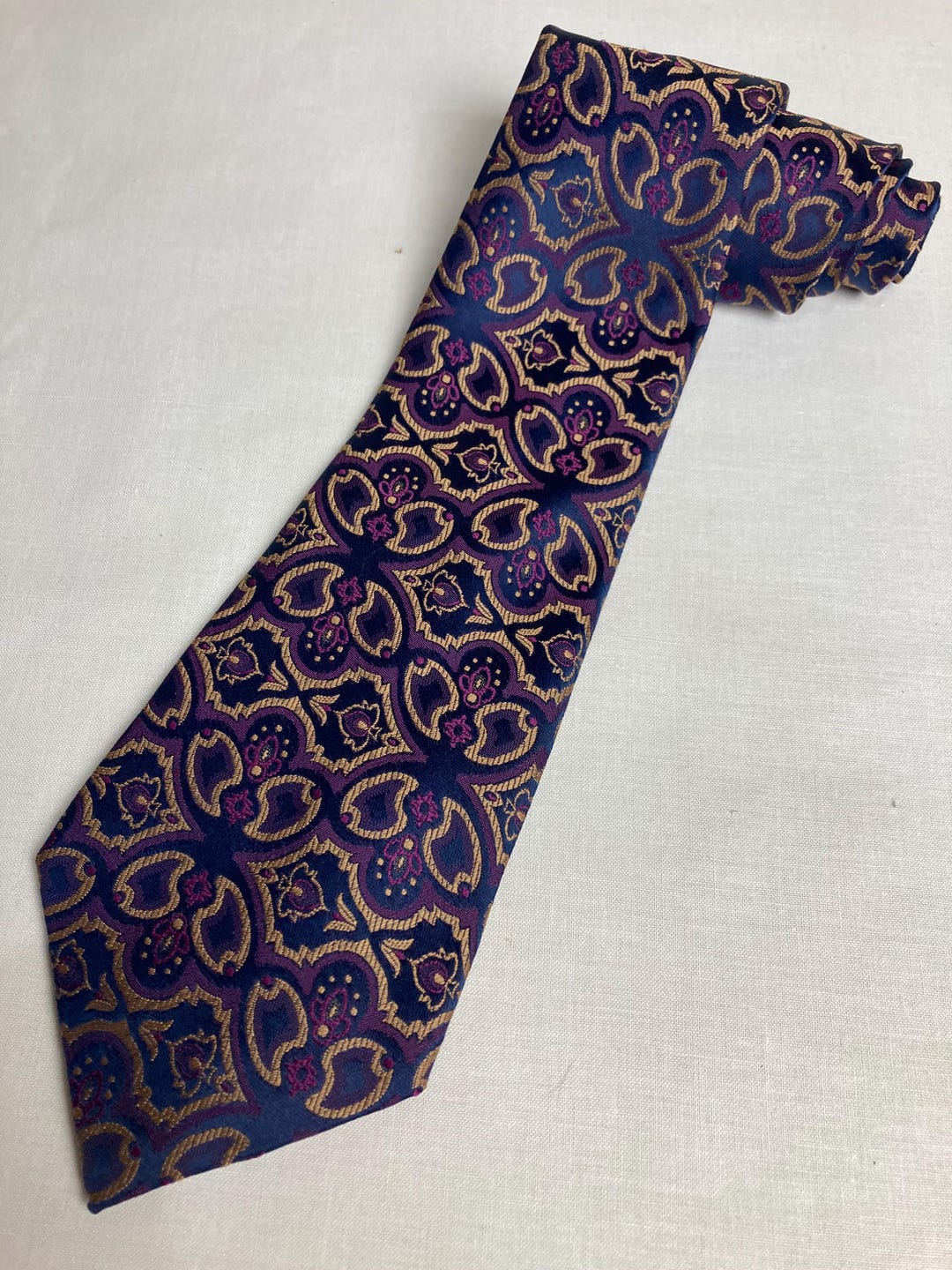 Vintage 1970's Wide Kipper Tie Made in Malta Jacquard Woven Polyester ...