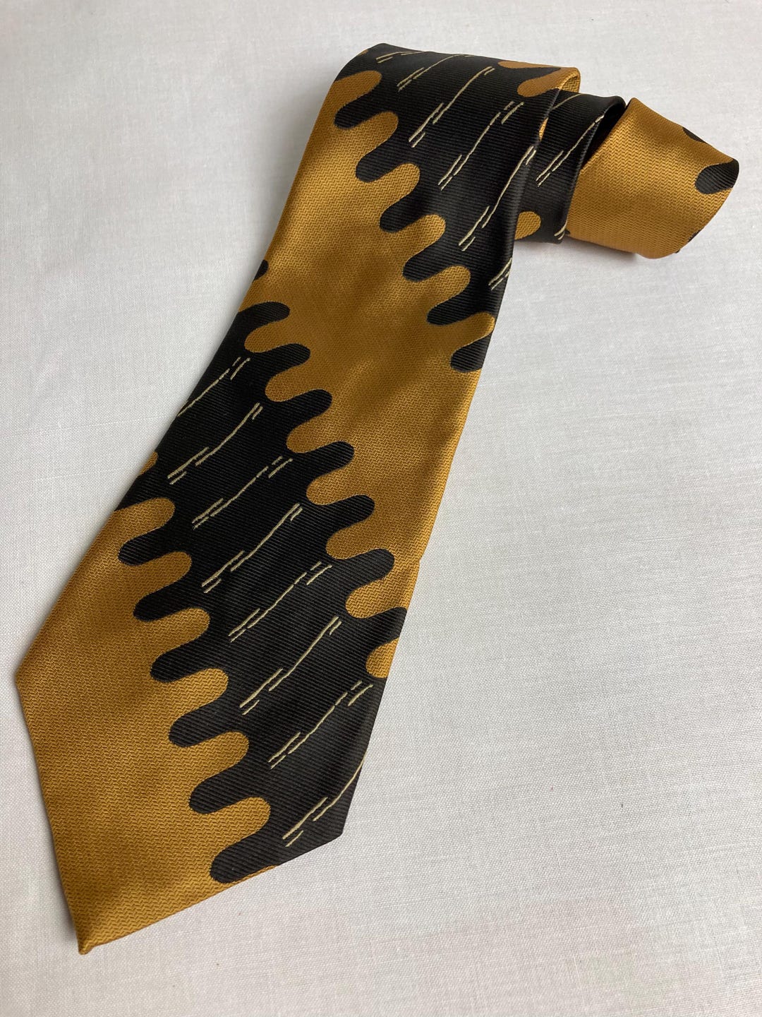 Vintage 1970's Wide Kipper Tie Made in Malta Jacquard Woven Polyester ...