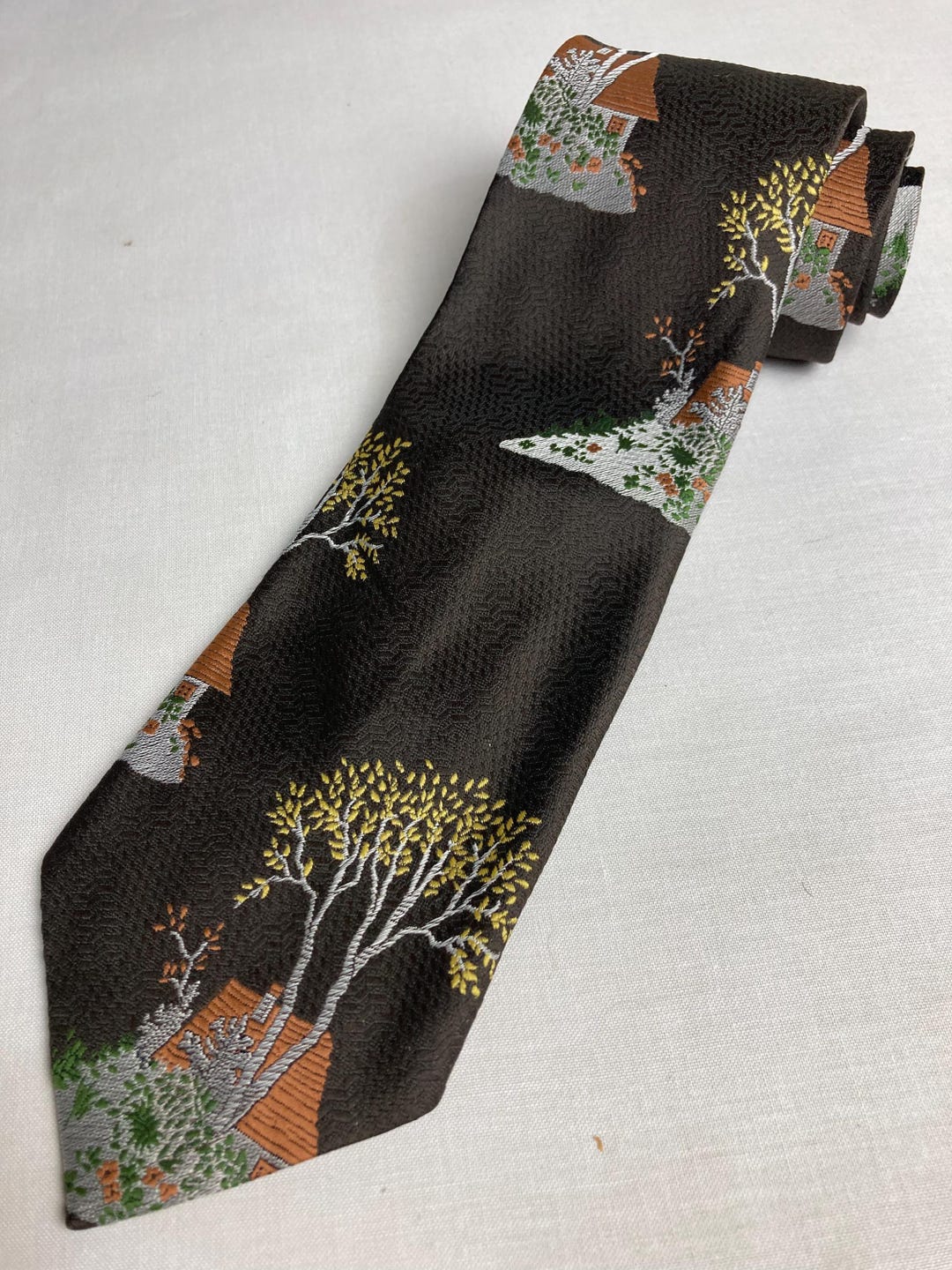 Vintage 1970's Wide Kipper Tie Made in Malta Jacquard Woven Polyester ...