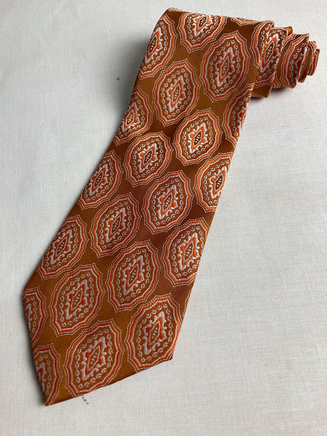 Vintage 1970's Wide Kipper Tie Made in Malta Jacquard Woven Polyester ...