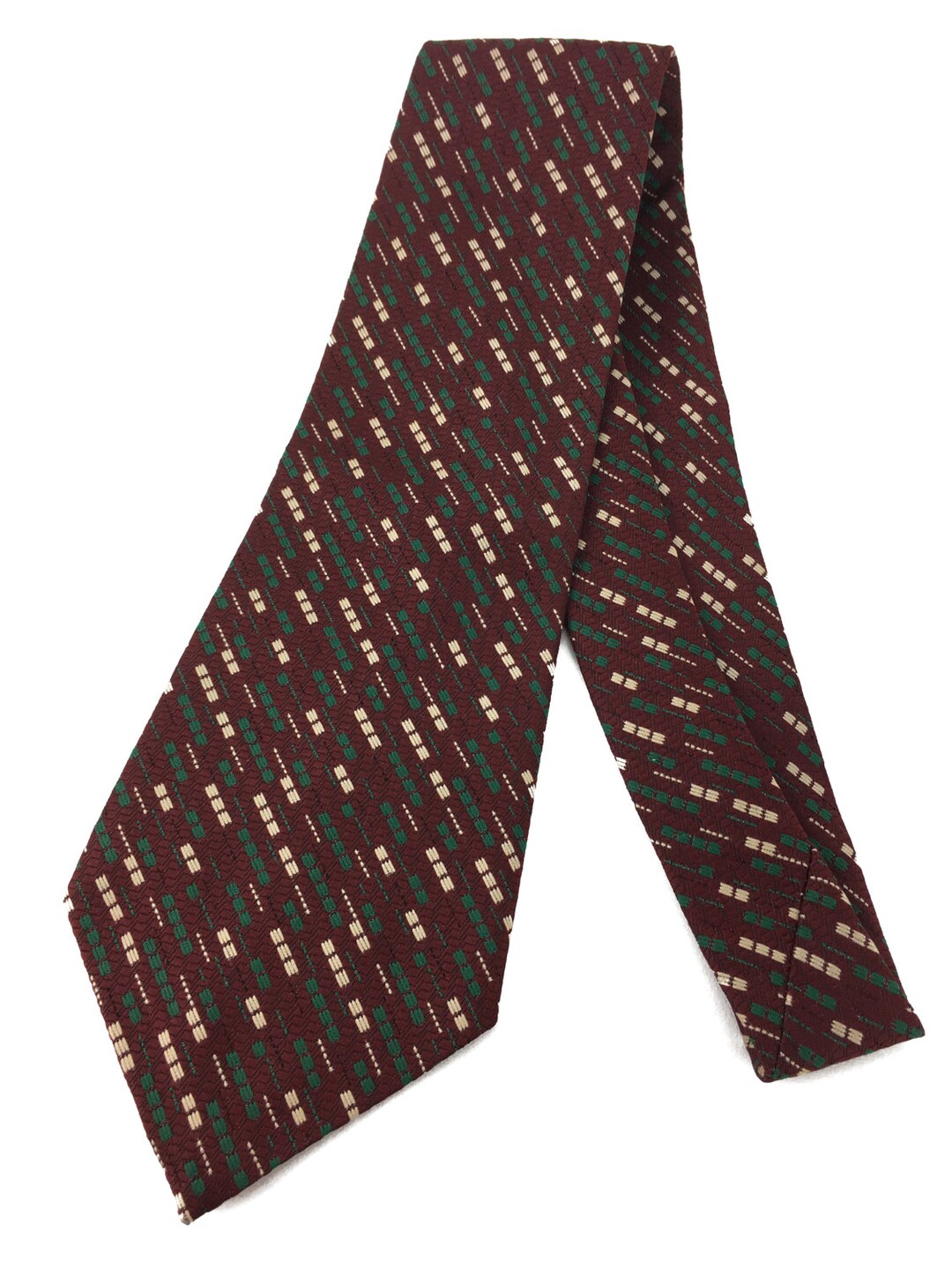 Vintage 1970's Wide Kipper Tie Geometric Check Pattern Made in Malta ...