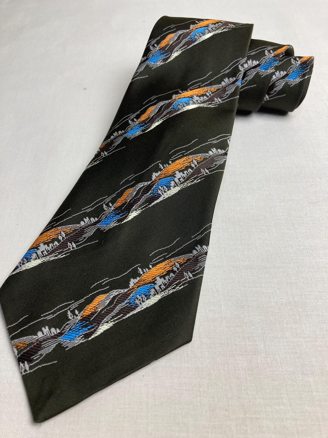 Vintage 1970's Wide Kipper Tie Made in Malta Jacquard Woven Polyester ...