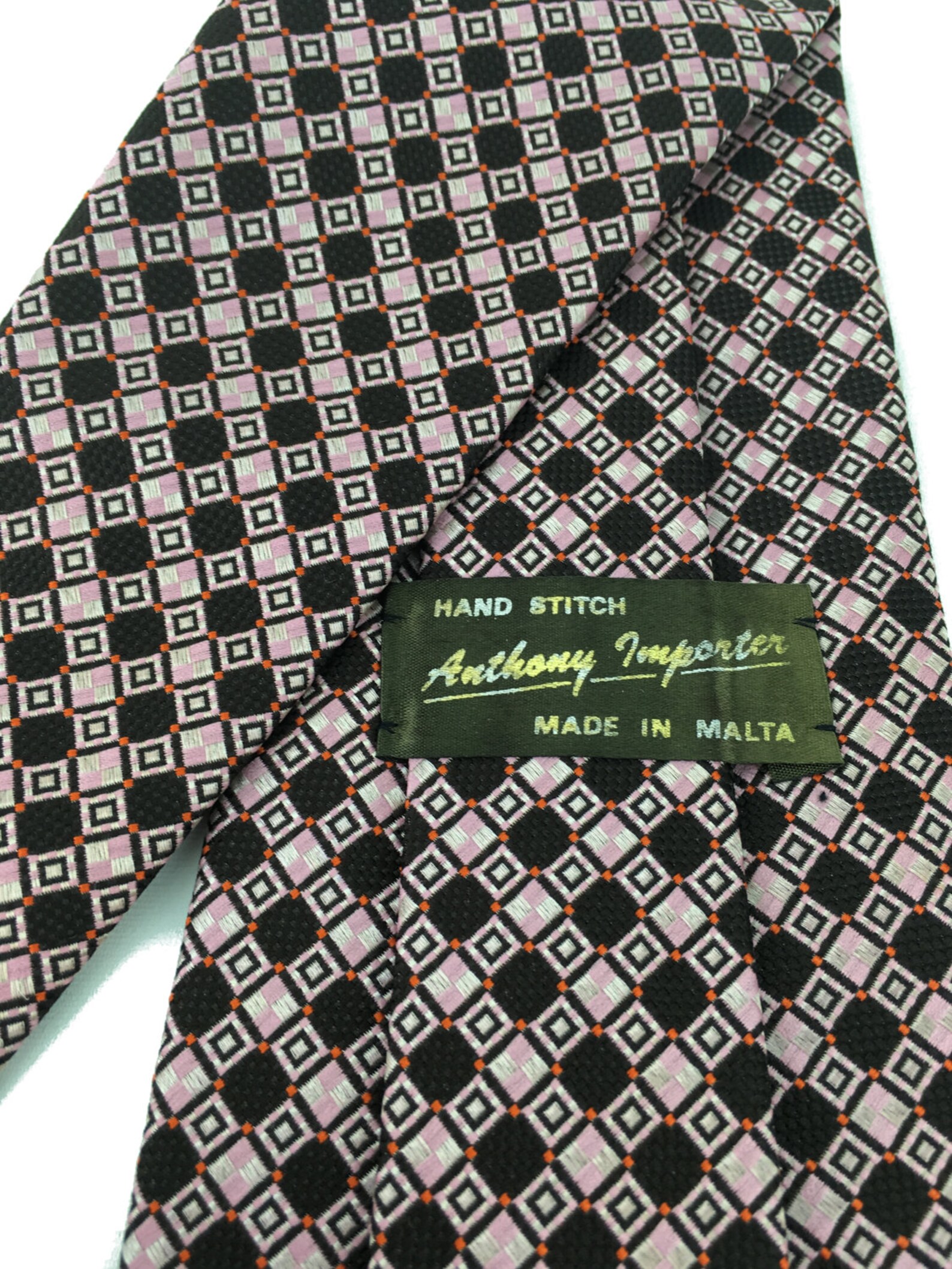 Vintage 1970's Wide Kipper Tie Diamond Check Made in | Etsy