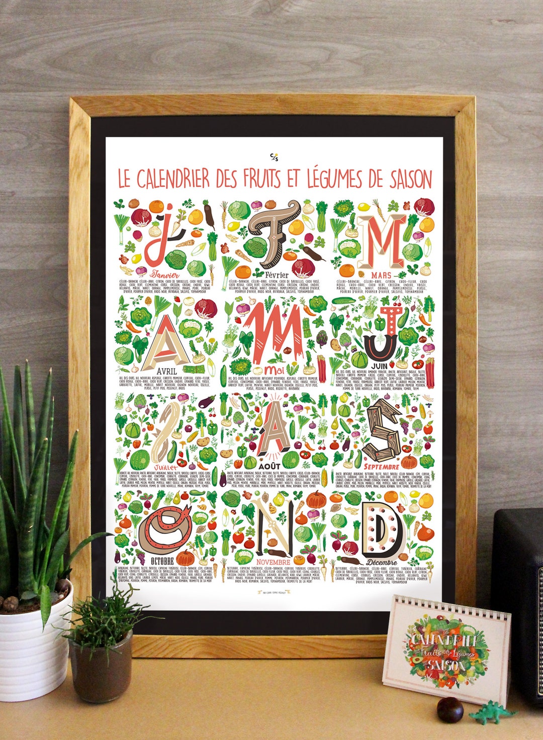 Affiche A2 - Calendrier des fruits et légumes de saison (version ...