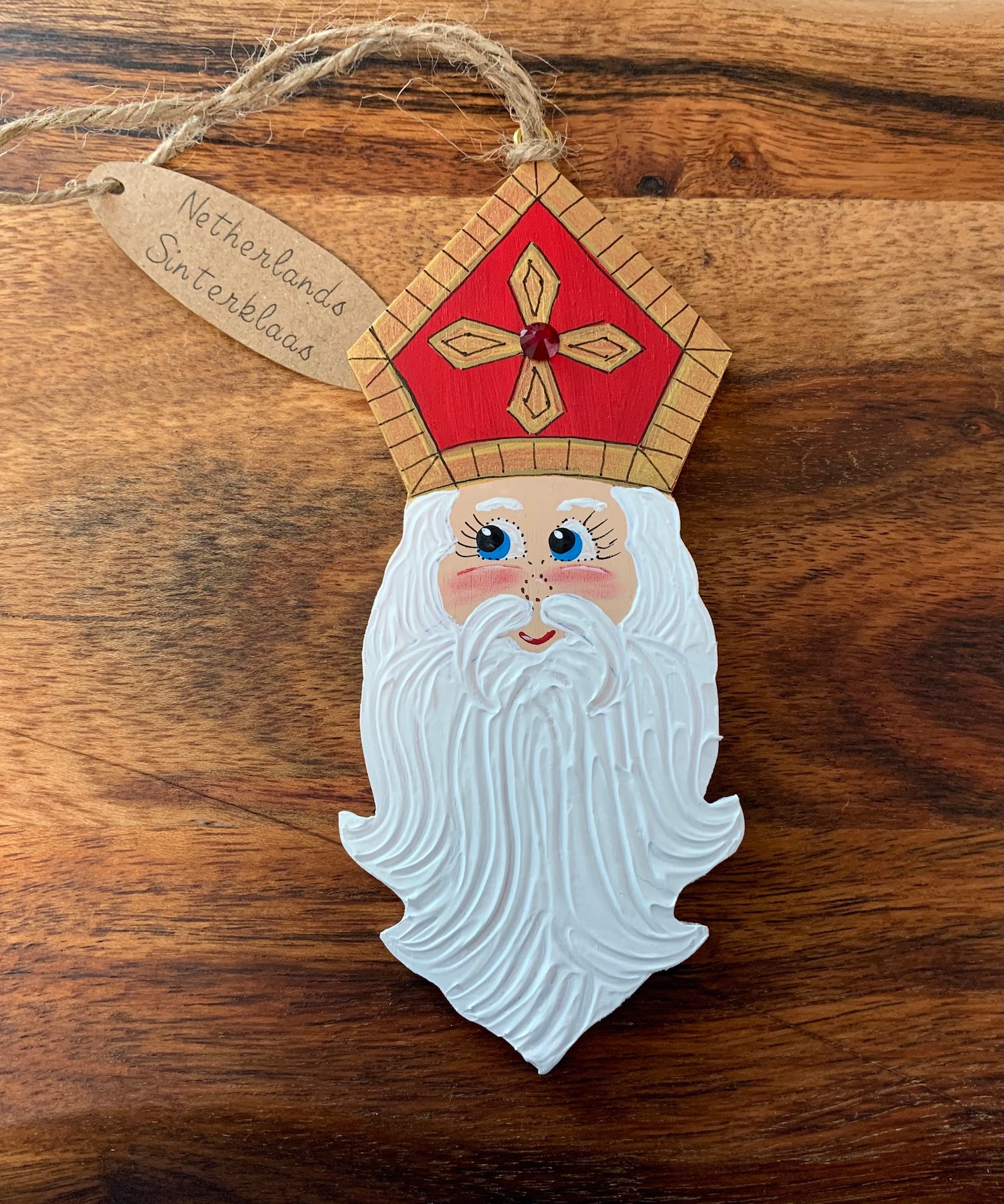Dutch Netherlands Sinterklaas Santa Claus Ornament Handcrafted Painted ...