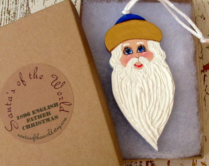 English Father Christmas Ornament, 1896 British Santa Ornament ...