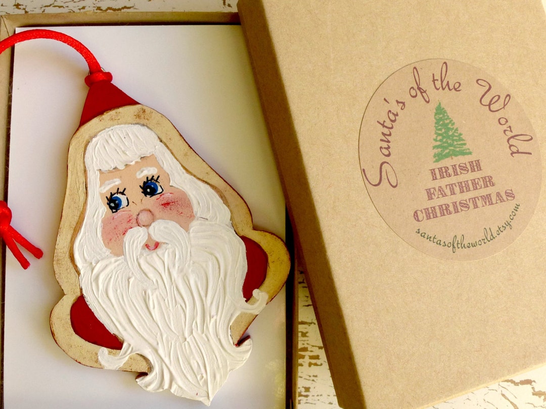 Irish Father Christmas Santa Claus Christmas Tree Ornament, Holiday ...