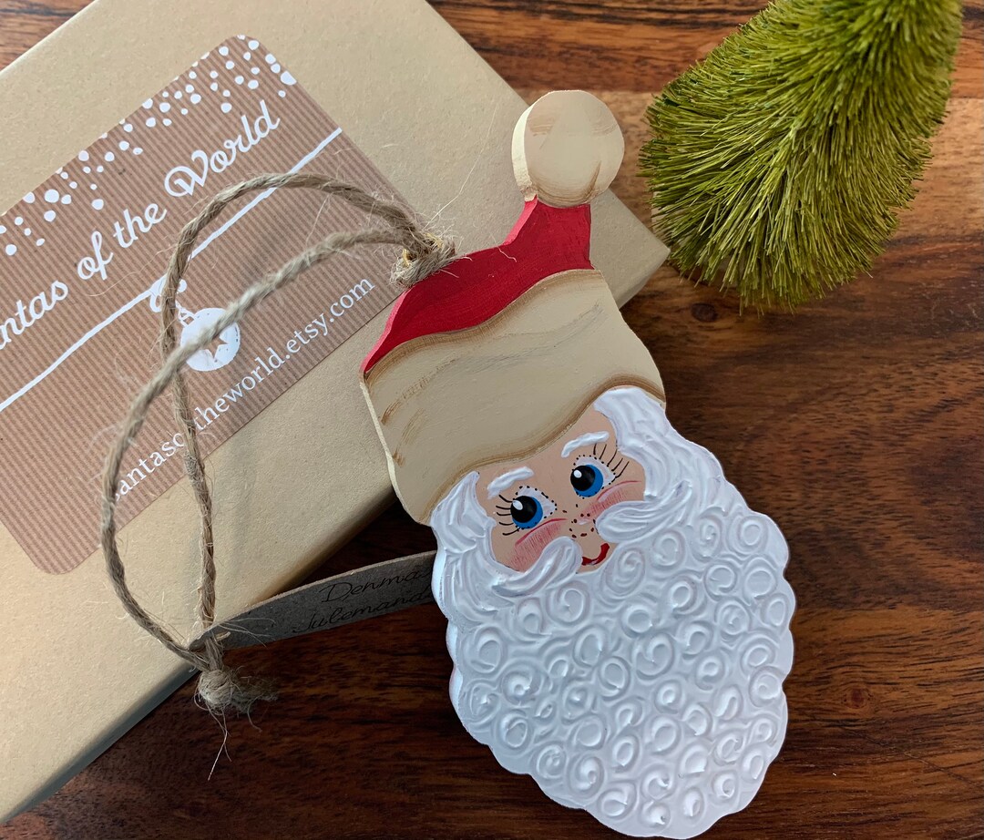 Danish Julemanden Santa Ornament Handcrafted Painted Christmas Tree ...