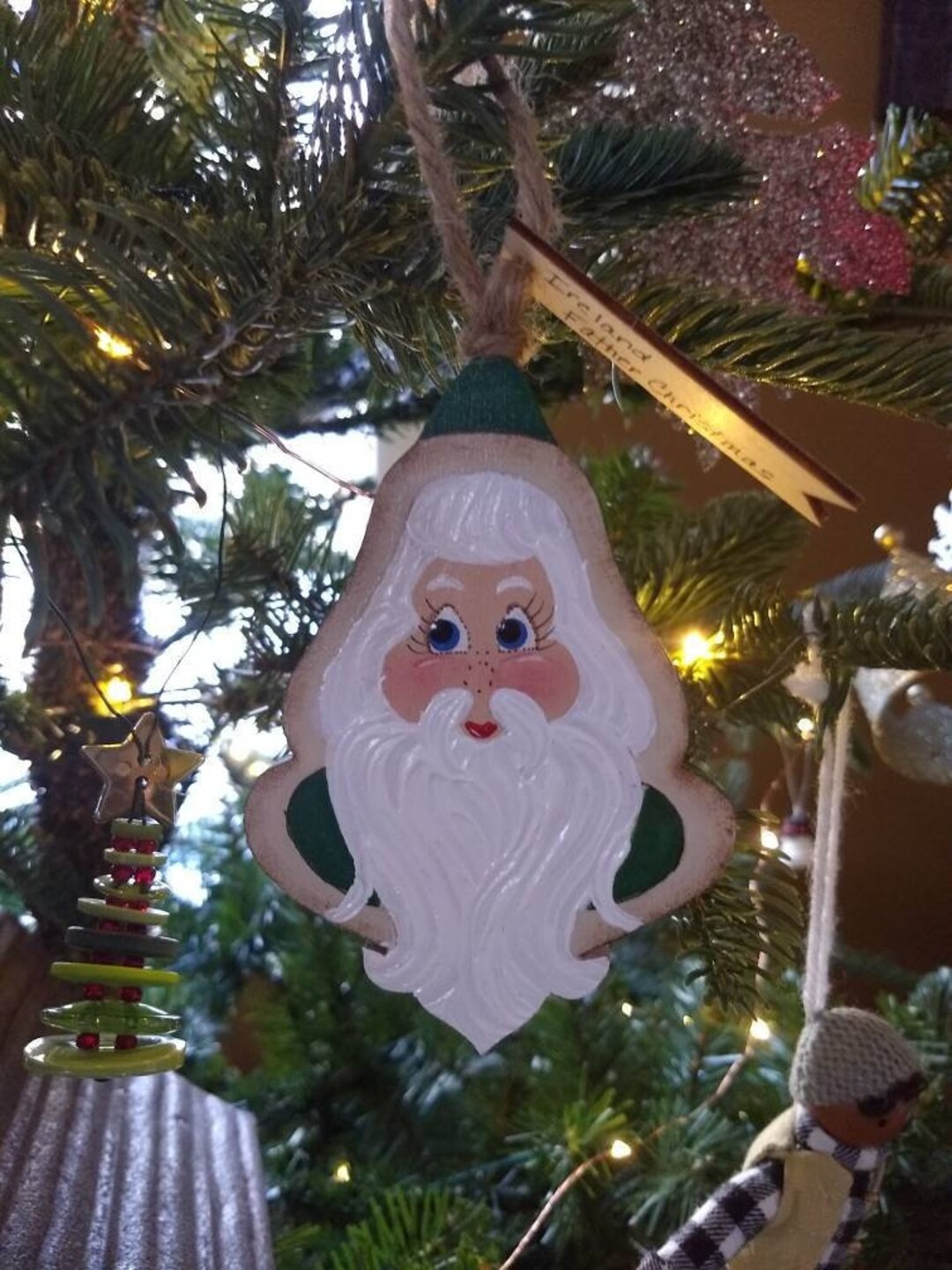 Irish Father Christmas Santa Claus Christmas Tree Ornament, Holiday ...