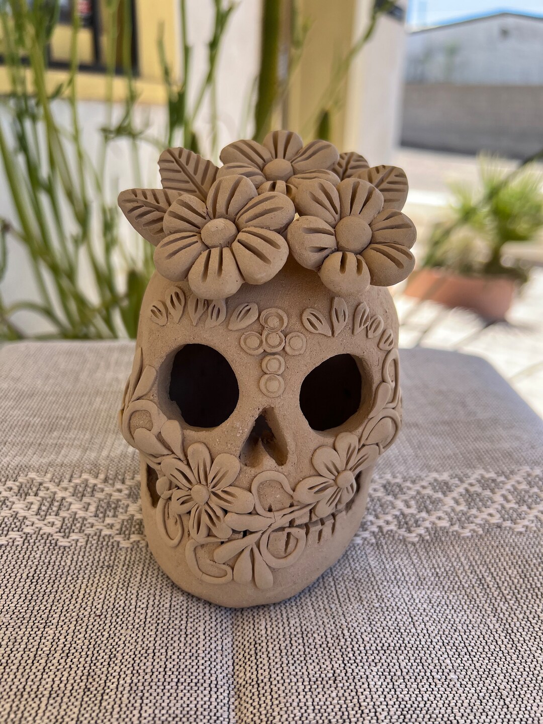 Day of the Dead Clay Skull Small - Etsy
