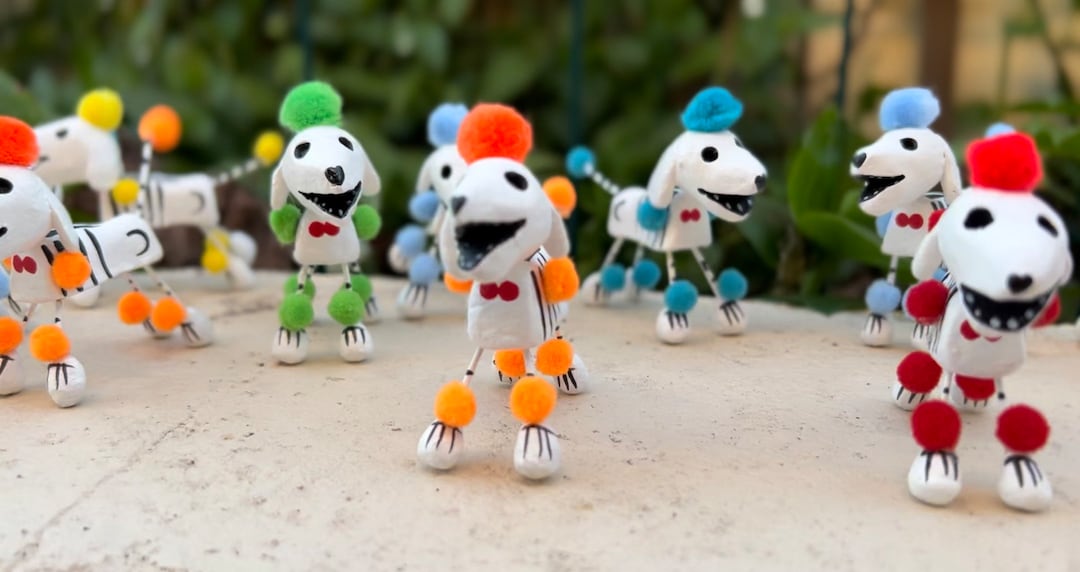 Skeleton Poodle Orange - Etsy
