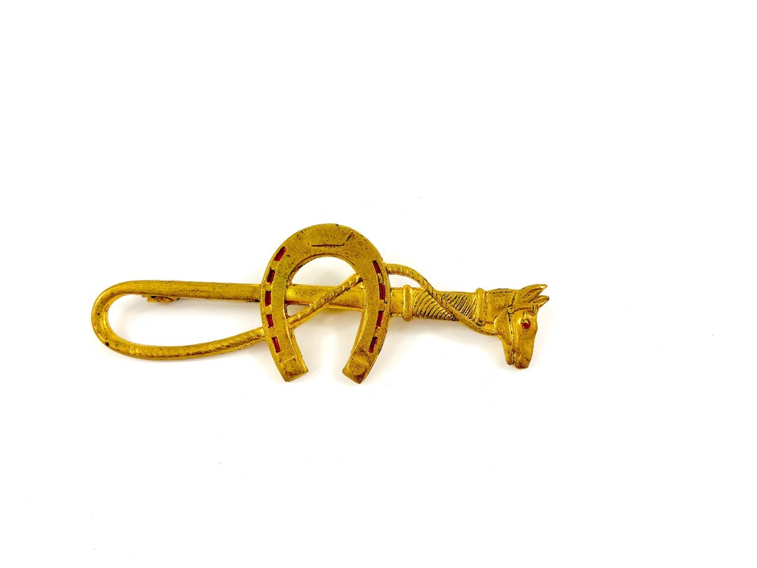 40s Vintage Uncas Horse Polo Horseshoe Brooch Pin Bar Style - Etsy