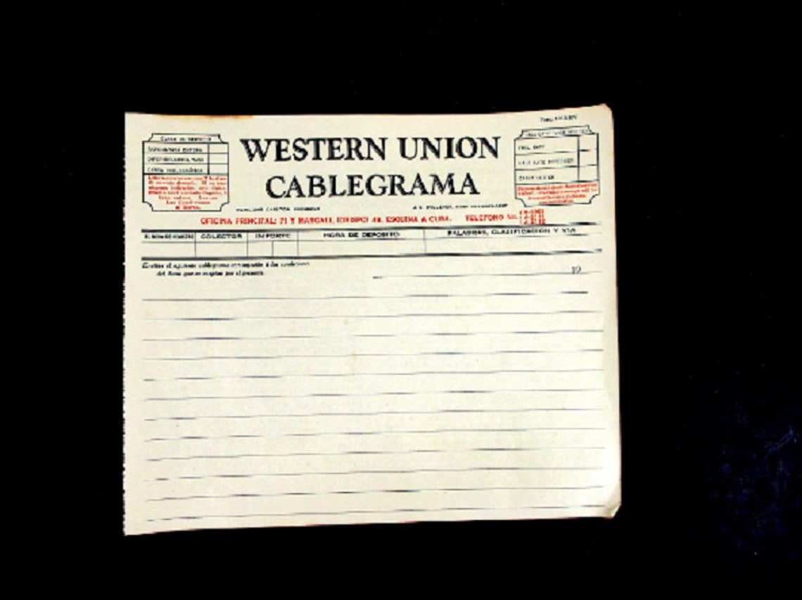 Rare 1920s Antique Western Union Blank Telegram Cablegrama - Etsy UK