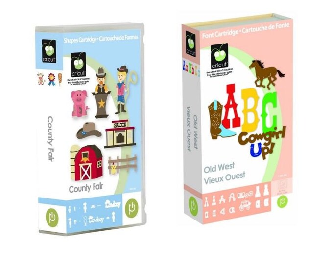 2 Brand New CRICUT Cartridges County Fair & Old WEST With Fonts ...