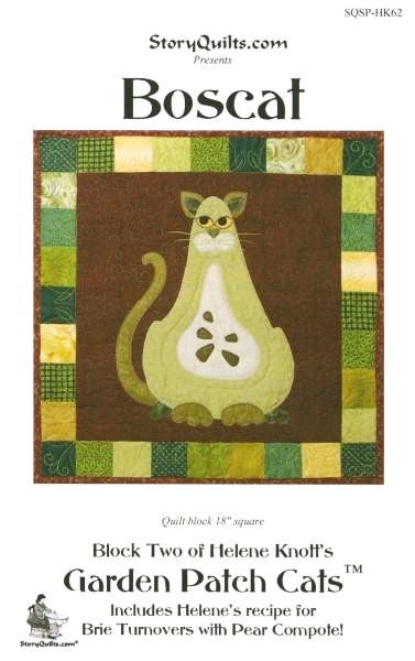 New BOSCAT GARDEN Patch Cats QUILT Pattern Block Two by Helene Knott ...