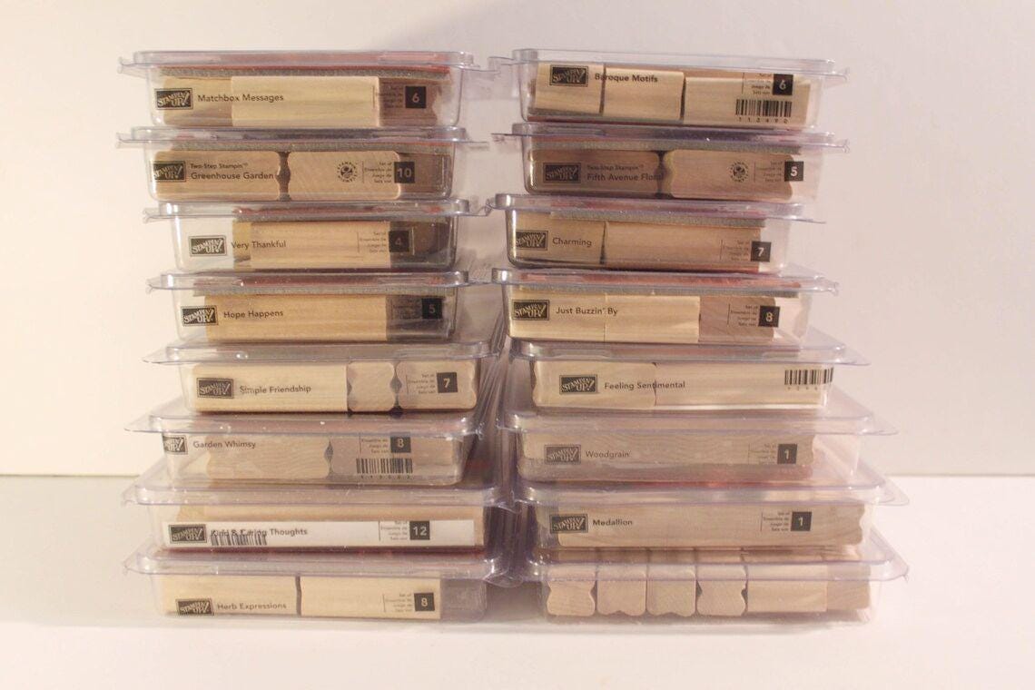 New STAMPIN' up HOLIDAY & CHRISTMAS Stamp Sets Wood Mount Rubber Stamps ...