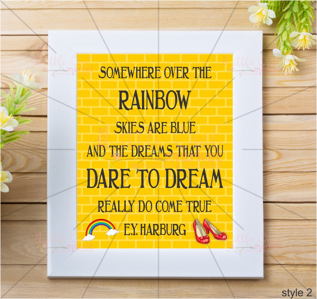 Somewhere Over the Rainbow Print Instant Download - Etsy