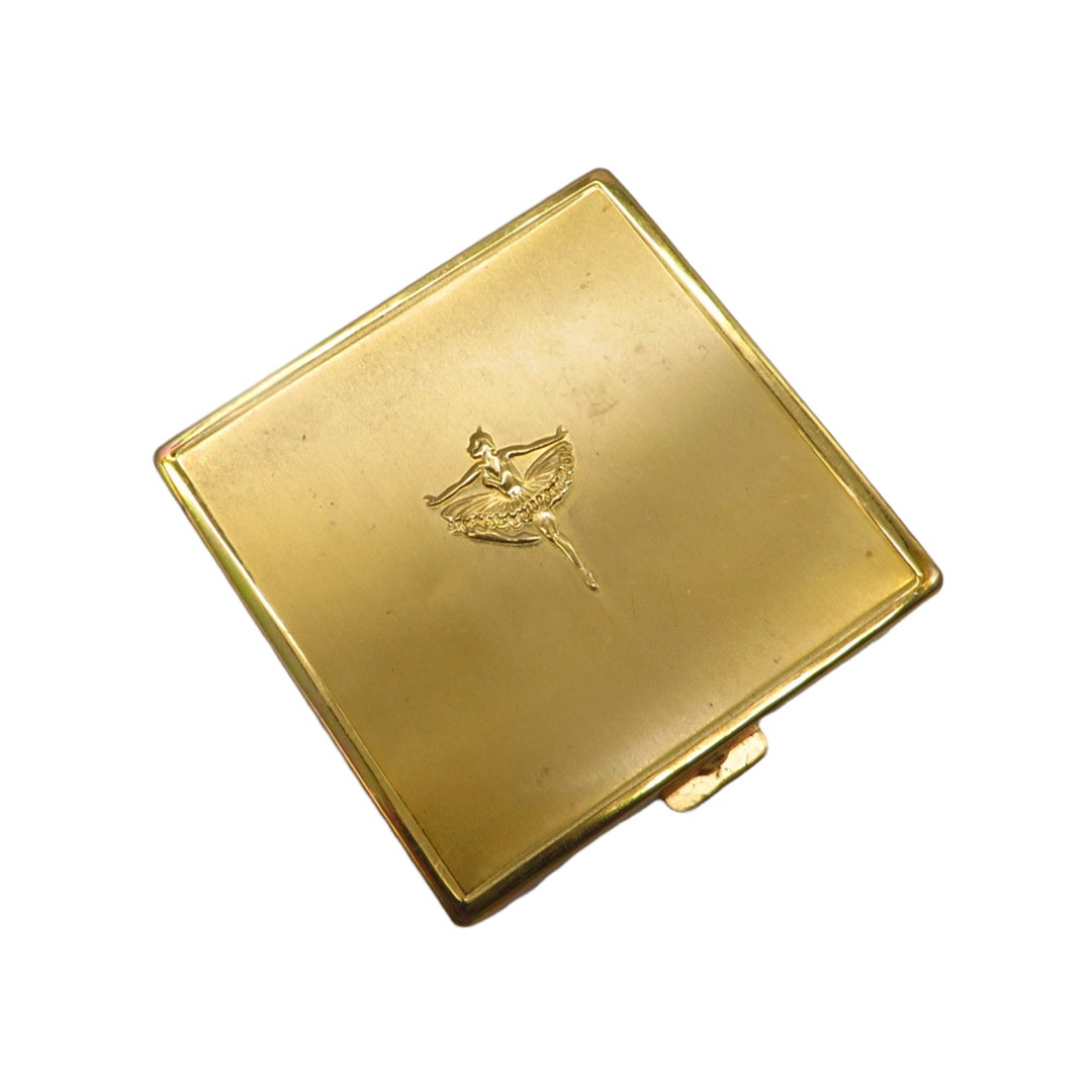 Vintage Compact, Marie Earle Small Square Gold Tone Makeup Case - Etsy