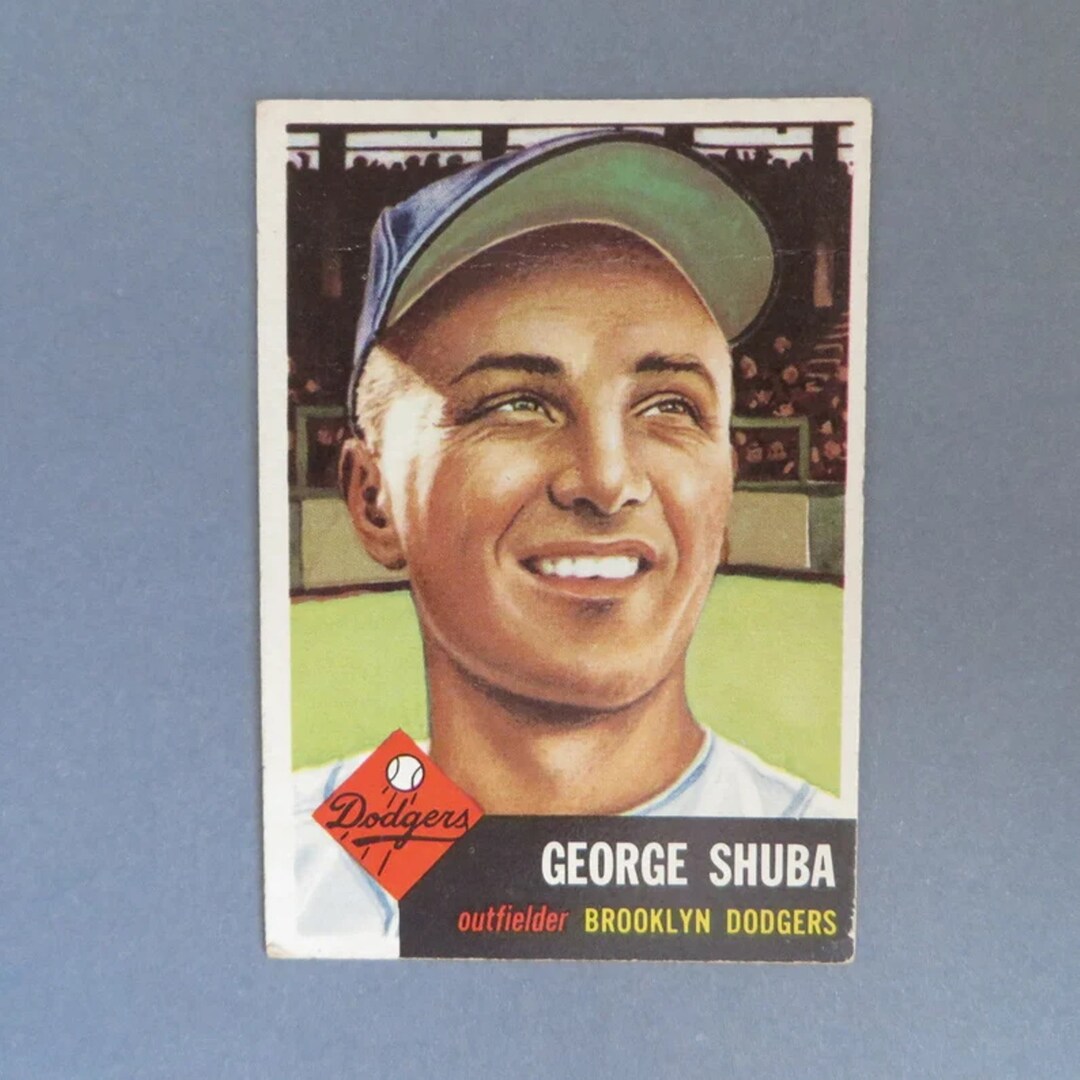 1953 Brooklyn Dodgers Baseball Card, George Shuba, Topps 34, VG - Etsy