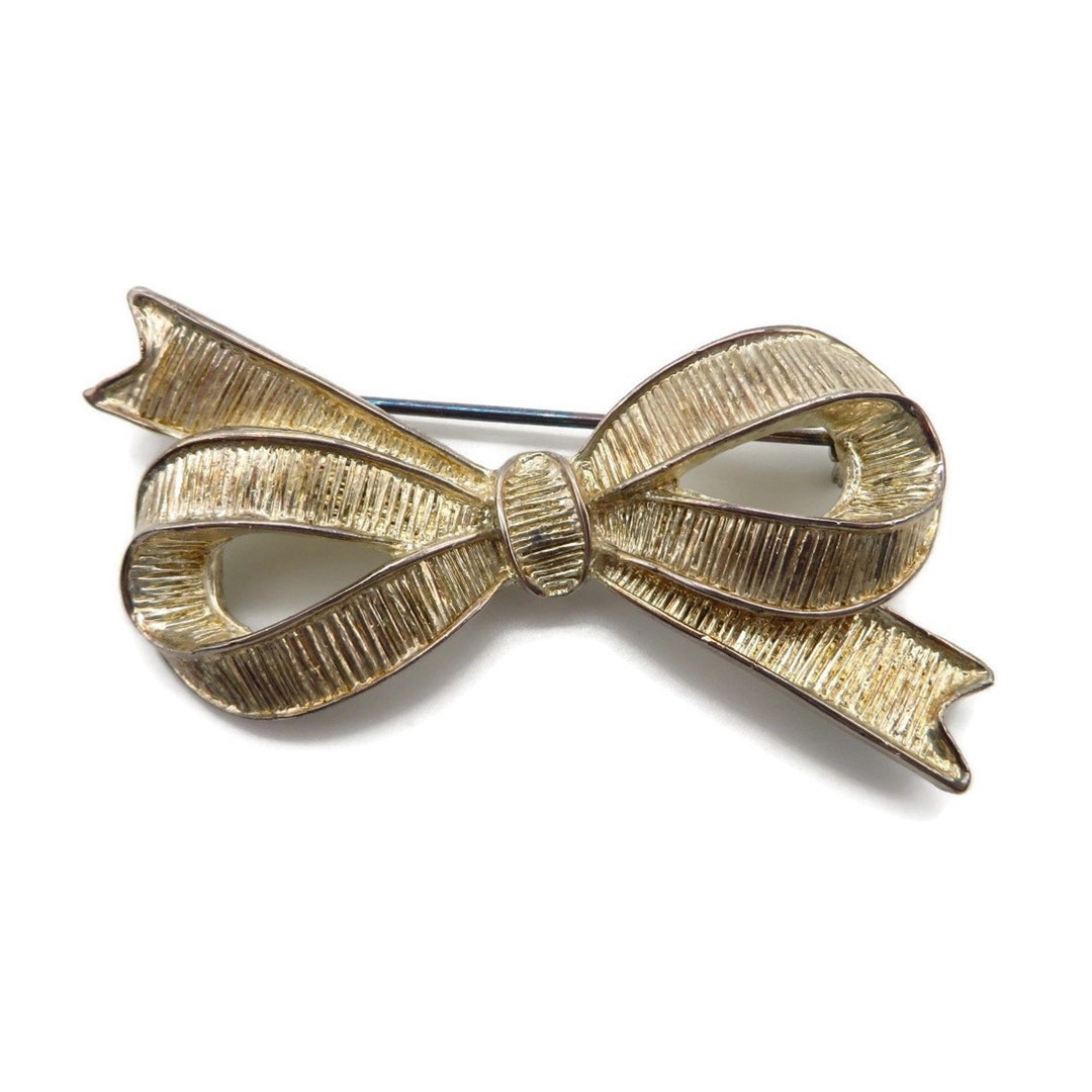 Danecraft Pale Gold Tone Bow Brooch Pin, Vintage Jewelry - Etsy