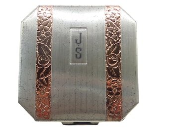 Vintage Silver Tone Powder Compact With Cut Steel Central - Etsy UK