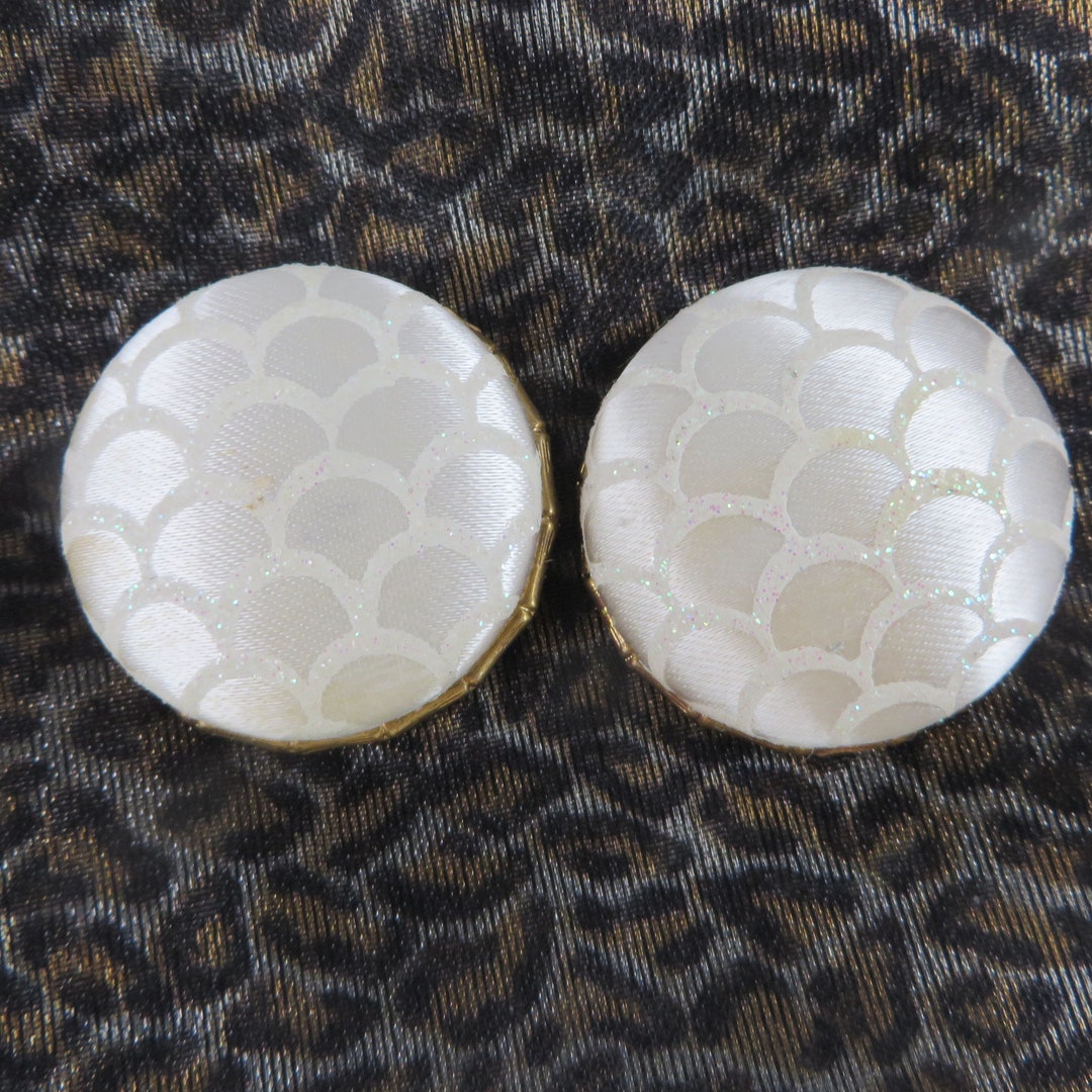 Bluette White Shoe Clips, Satin Shoe Adornment With Tiny Rhinestones - Etsy
