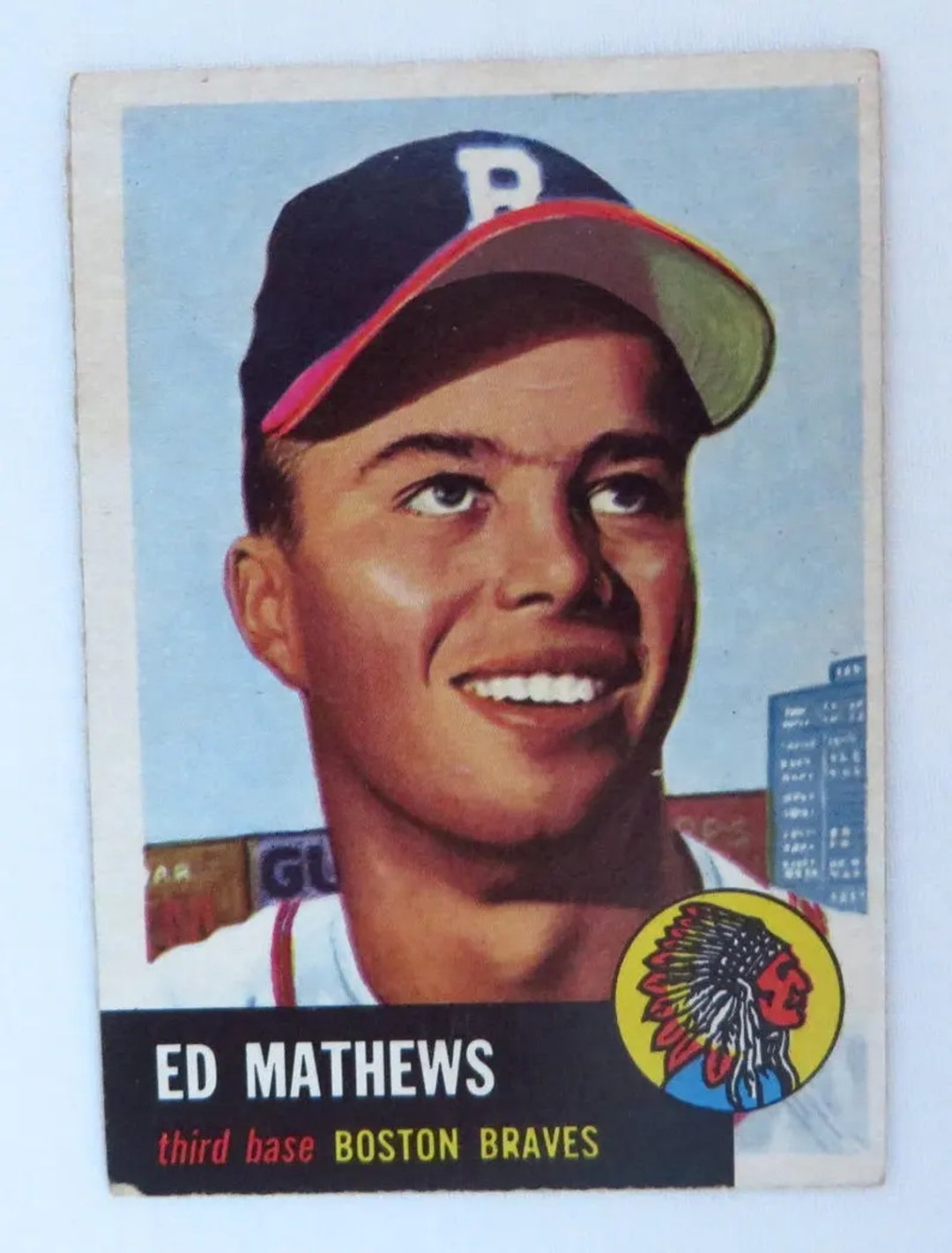Ed Matthews Baseball Card, Boston Braves, 1953 TOPPS 37, EX - Etsy