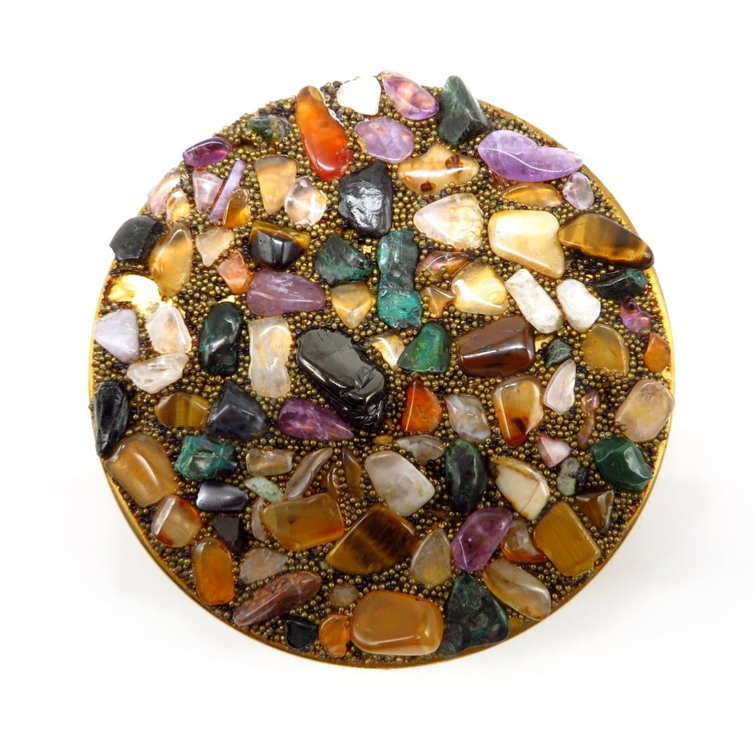 Vintage Compact Sam Fink Semi-precious Stones Makeup Case - Etsy