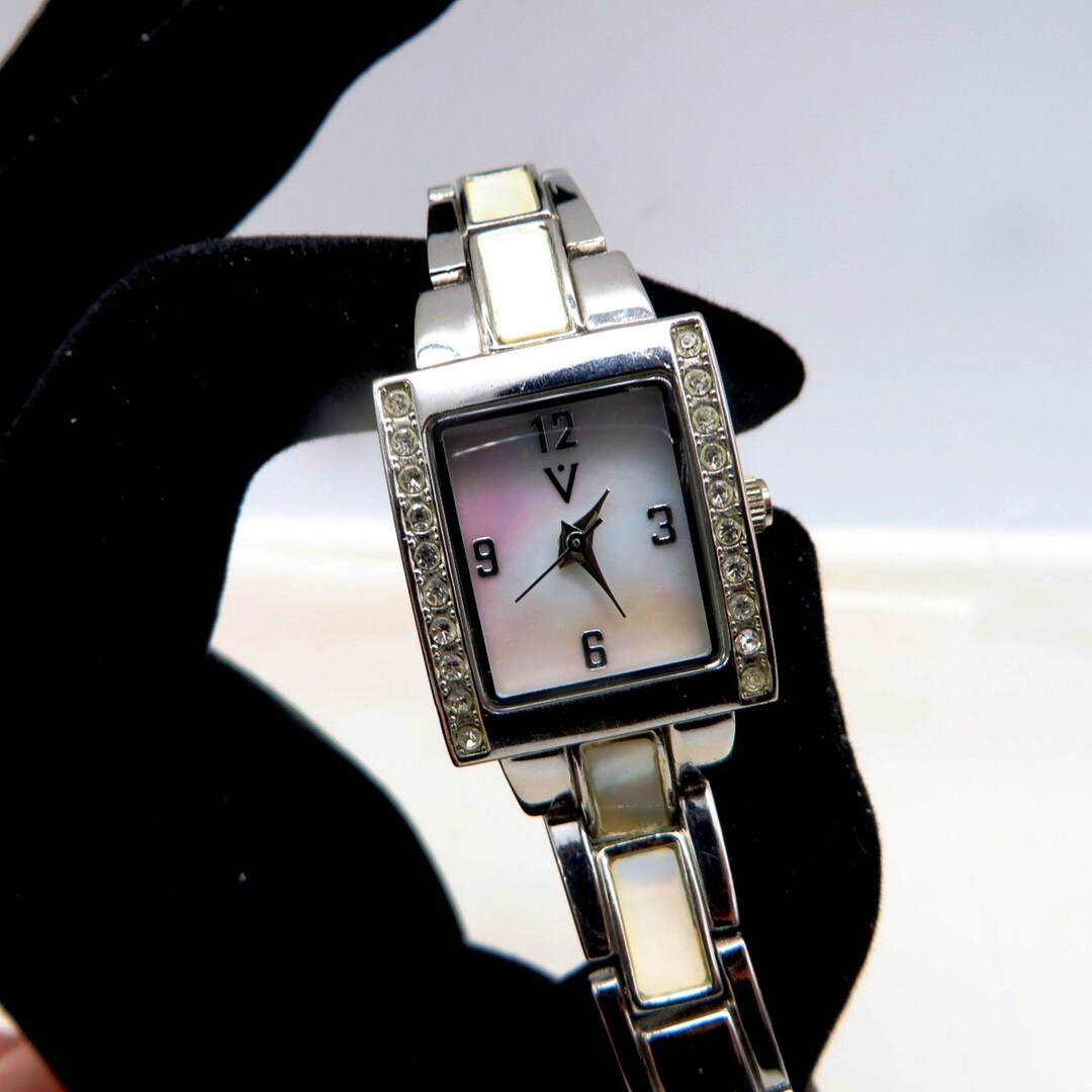 Vintage Watch Valletta Women's Rhinestone Studded Silver - Etsy