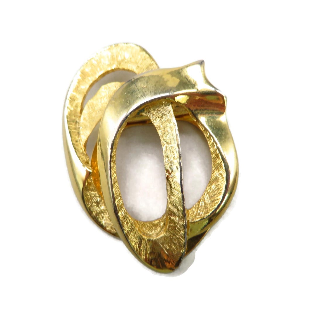 Vintage Lieba Scarf Clip: Matte & Shiny Gold Tone Scarf Holder - Etsy