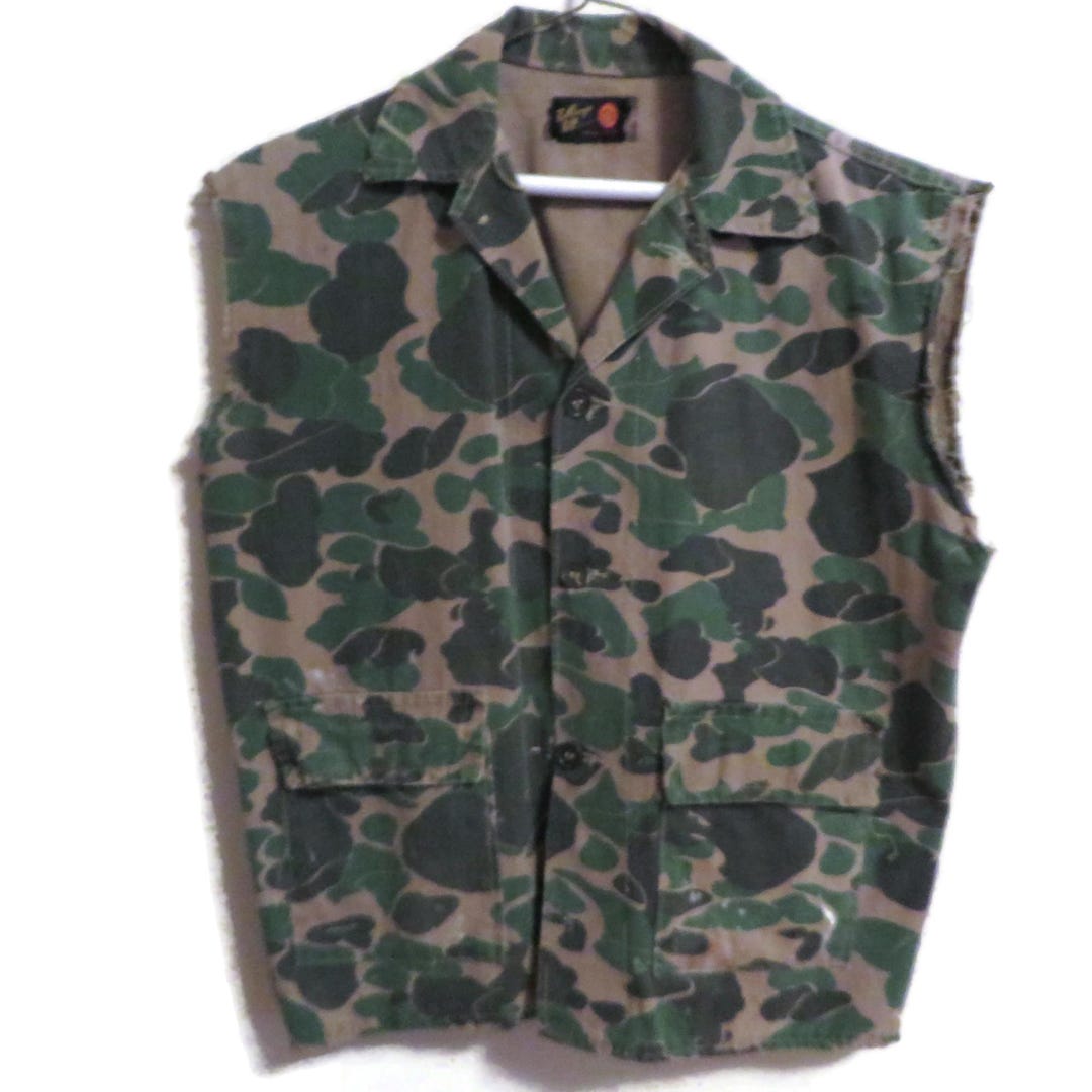 Bullseye Bill Camouflage Jacket, Cut off Arms, Water Repellant, 1970s ...