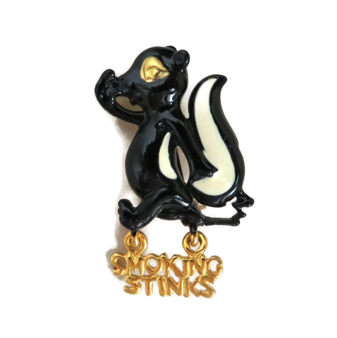 Vintage Brooch Danecraft Black & White Enamel Pepe Le Pew Skunk Pin ...