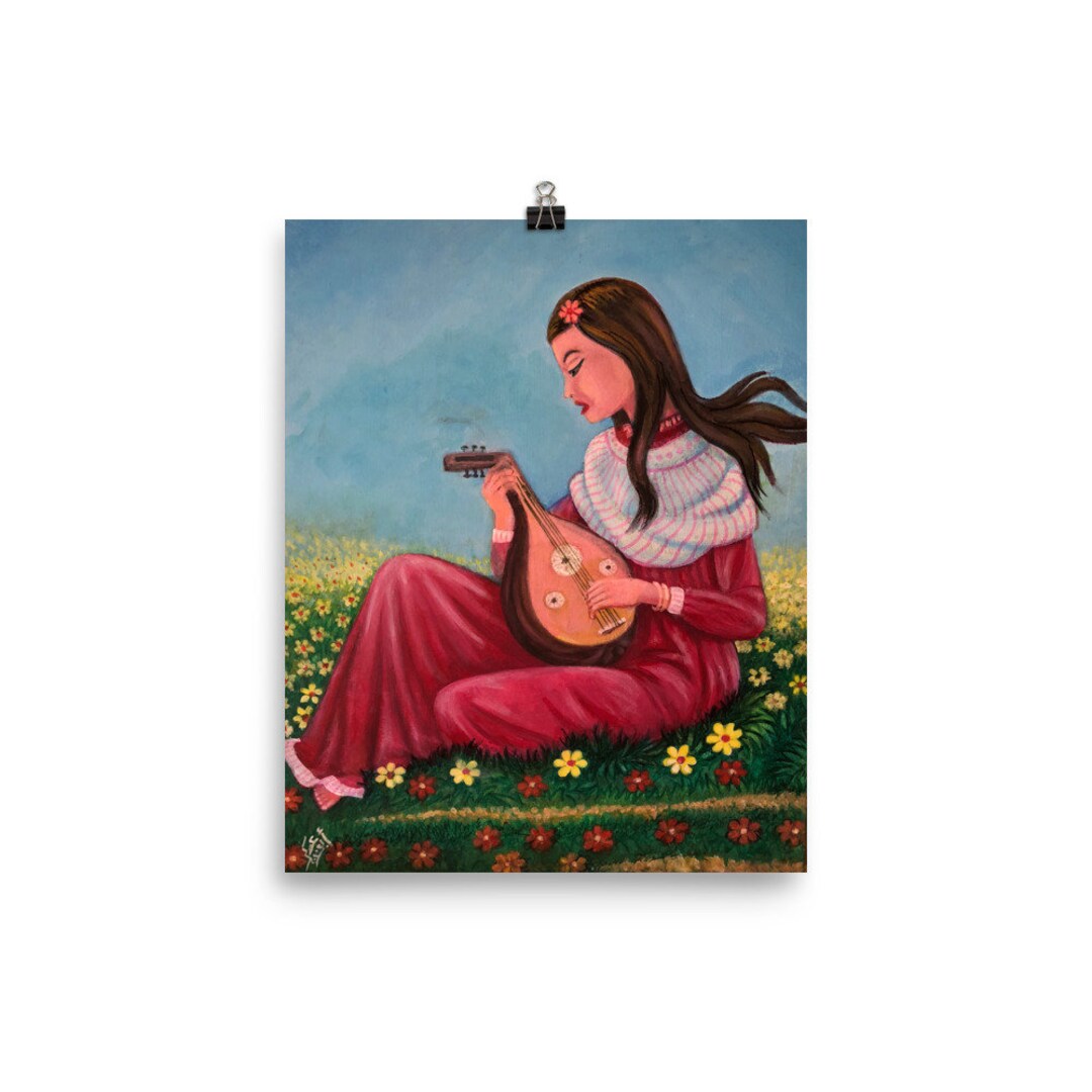 Matte Print Museum Quality – "girl Playing the Mandolin" -- Middle ...