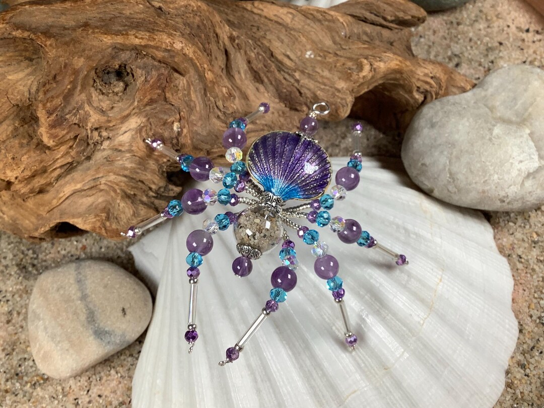 Beaded Christmas Spider Cape Cod Sand Ornament Amethyst Purple ...