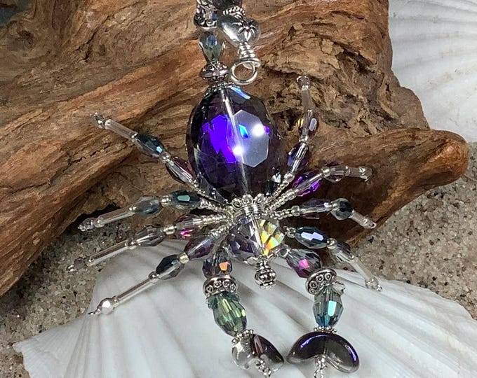 Beaded Crystal Silver Black Scorpion Home Office Desk Pet Secret Santa ...