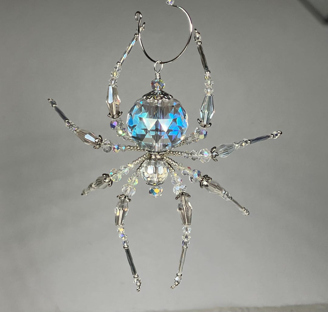 Stunning Large 24mm Crystal Beaded Spider: Christmas Window Decor Prism ...