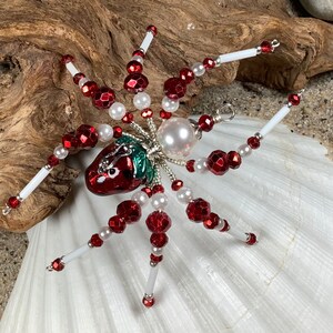 Red Strawberry Keep a Dream Spider Prayer Box Locket Christmas Spider ...