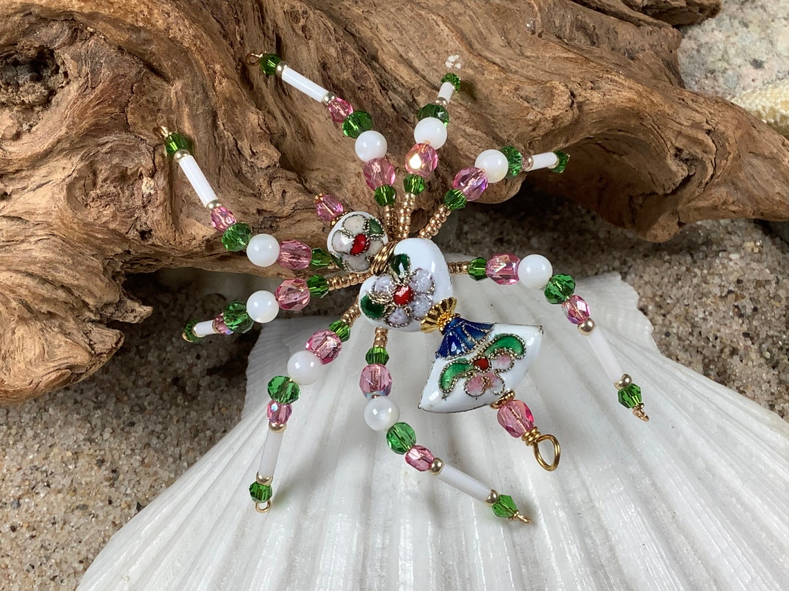 Cloisonné Sea Spider Christmas Ornament: Beaded Mermaid Tree Decoration ...