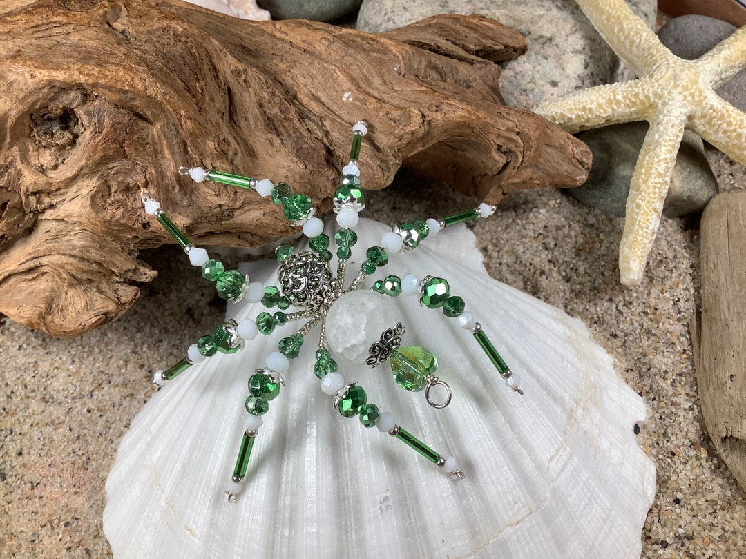 OOAK Mermaid Beaded Christmas Sea Spider Ornament Gift Nautical Deyoung ...