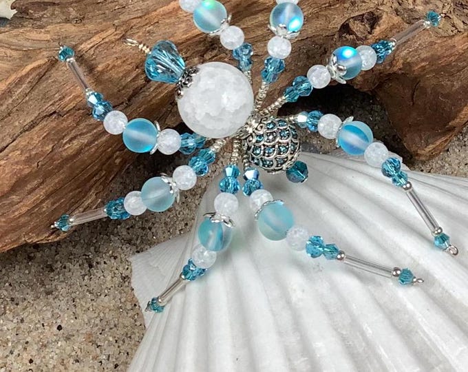 Quartz Beaded Spider Ornament: Mermaid Scales Christmas Decor - Etsy