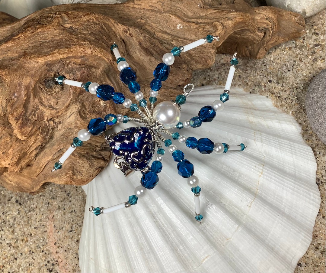 Dark Aqua Blue Prayer Box Keep A Dream Spider Christmas Spider Ornament ...