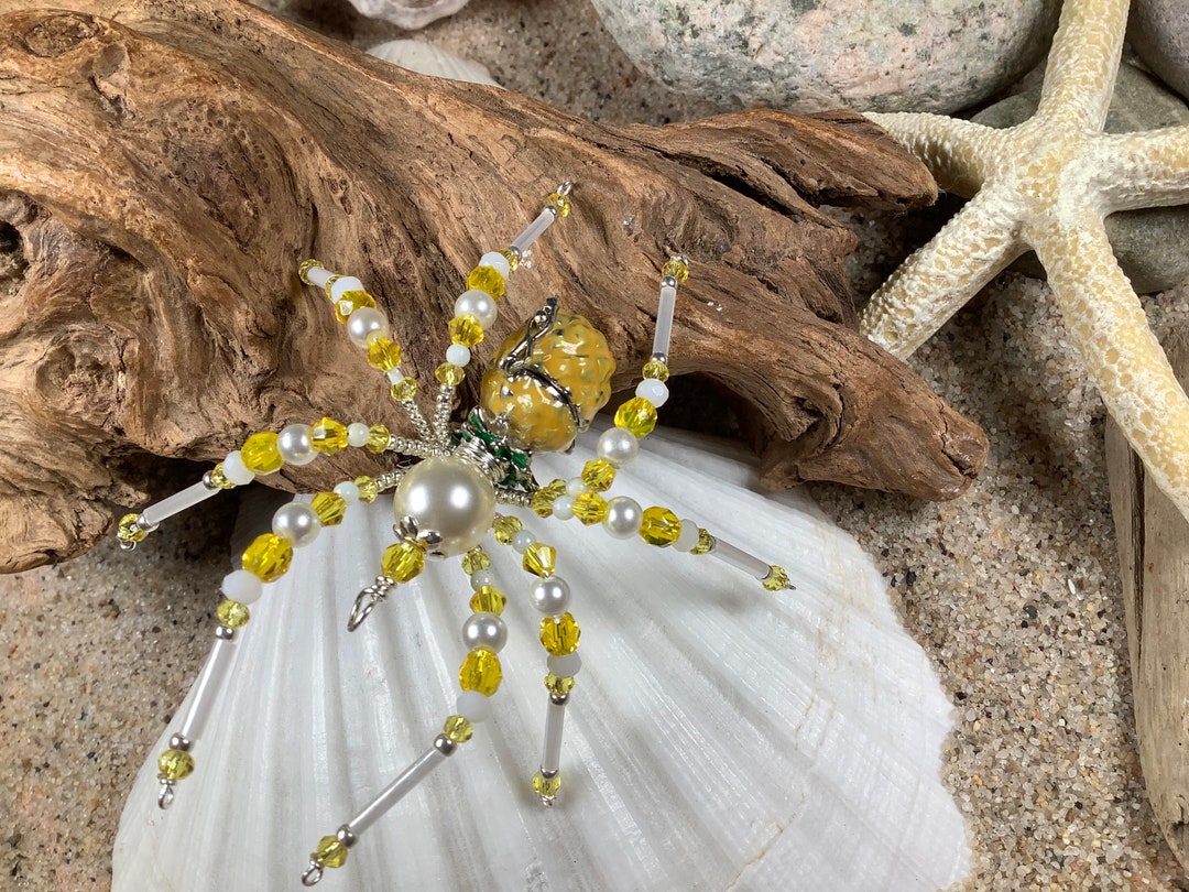 Beaded Pineapple Spider Ornament: Swarovski Pearl, Prayer Box Gift - Etsy
