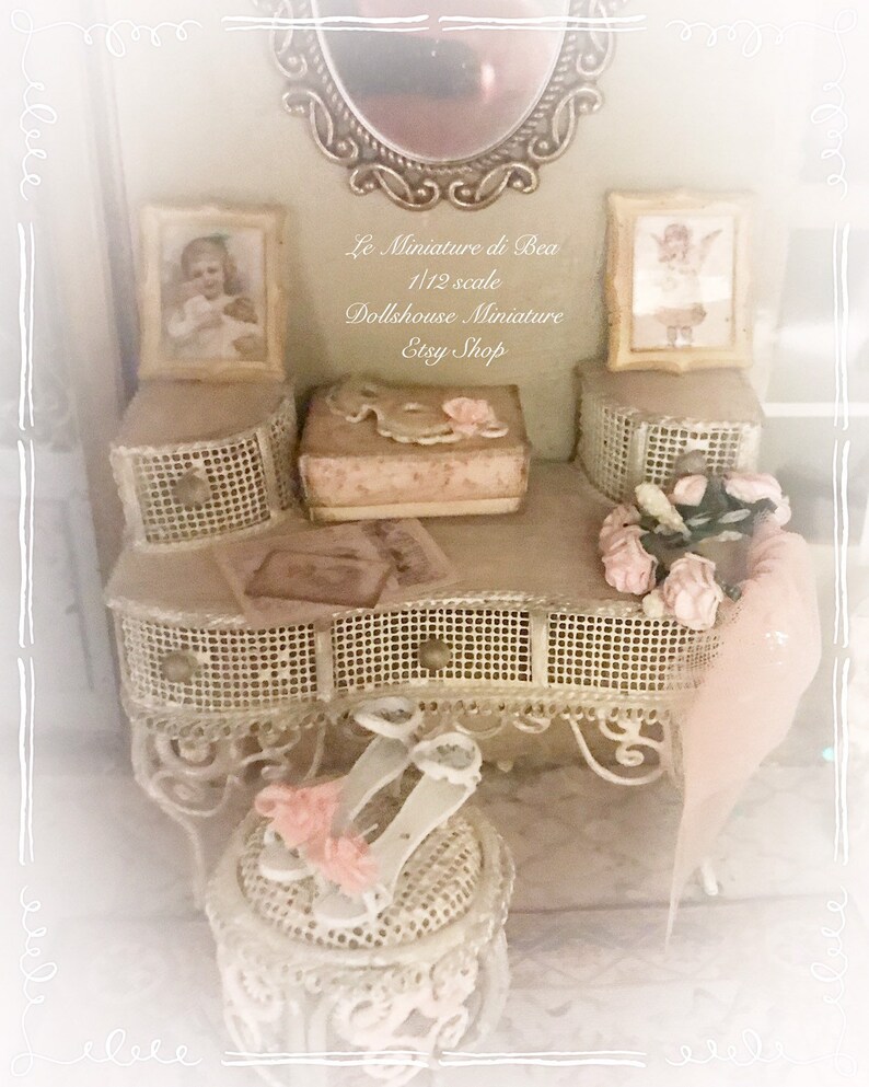 1/12 Metal Dressing Table Stool Mirror and Accessories Dolls - Etsy