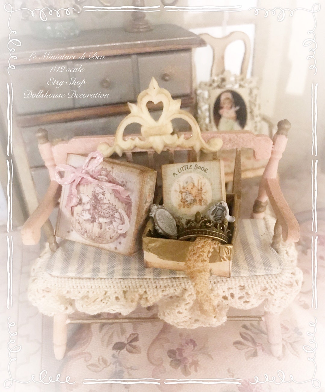 1/12 Victorian Box With Accessories Dollshouse Miniature Hand Made by ...