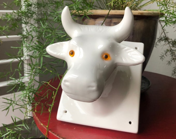 Vintage HIMARK Ceramic Bull Towel/apron Wall Hanger, Kitchen Ceramic ... Vintage HIMARK Ceramic Bull Towel/apron Wall Hanger, Kitchen Ceramic ...